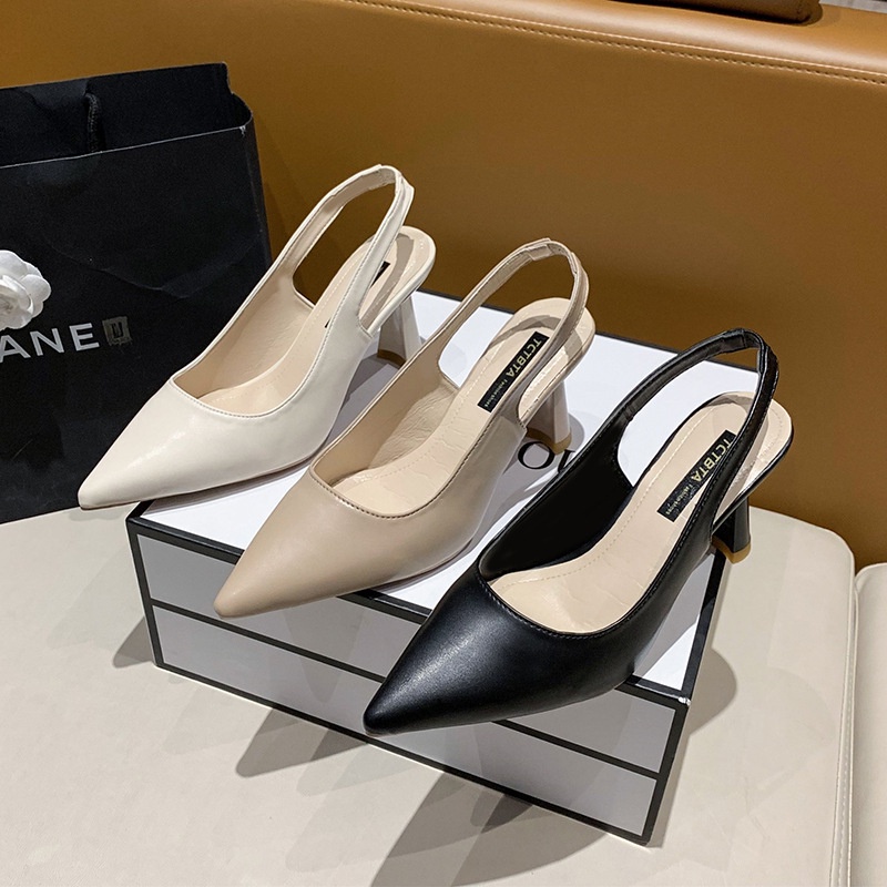New Korean fashion high heels leather pointed sandals women casual sexy ...