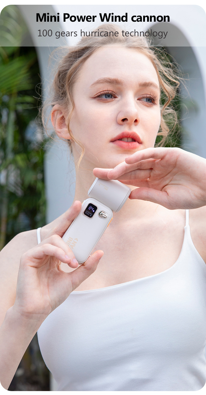 5000mAh Handheld Fan 100 Speed High Speed Jet Fan Rechargeable USB Fans ...