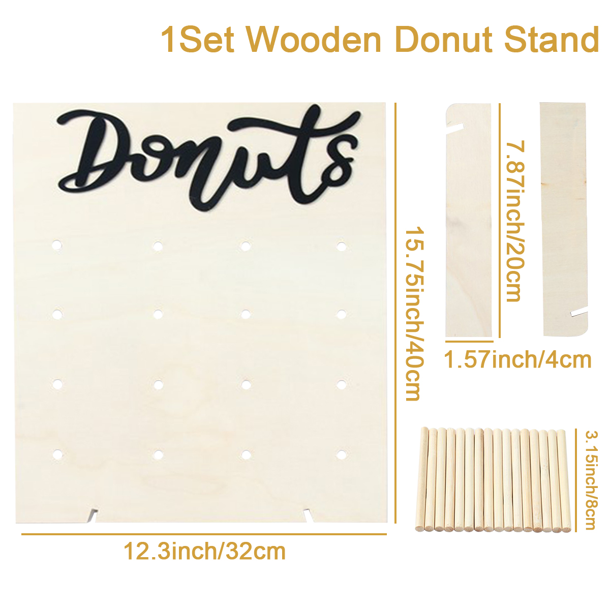Wooden Donut Stand Party Supplies Donut Wall Stand Wooden Dessert ...
