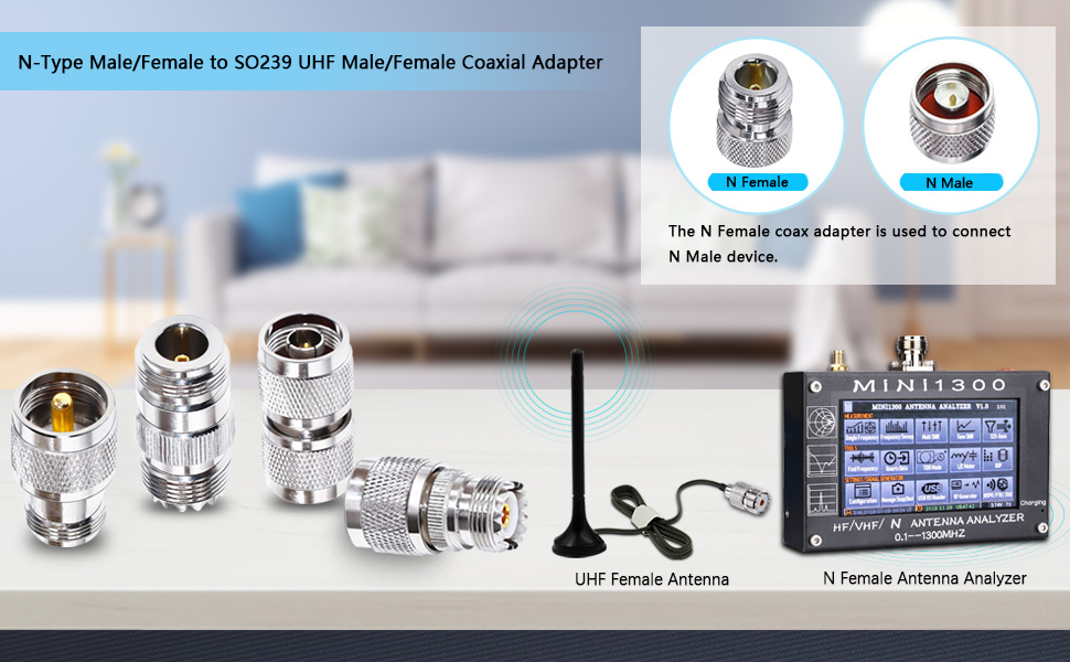 UHF to N Connector Kit N-Type Male/Female to SO239 UHF Male/Female RF ...