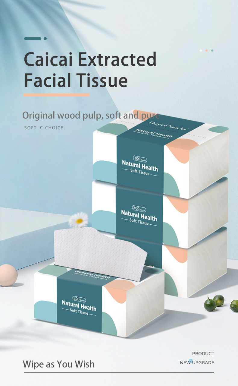 【30 Packs】RoyoPanda Soft and Thickened Facial Tissues 115*175 mm 5 ...