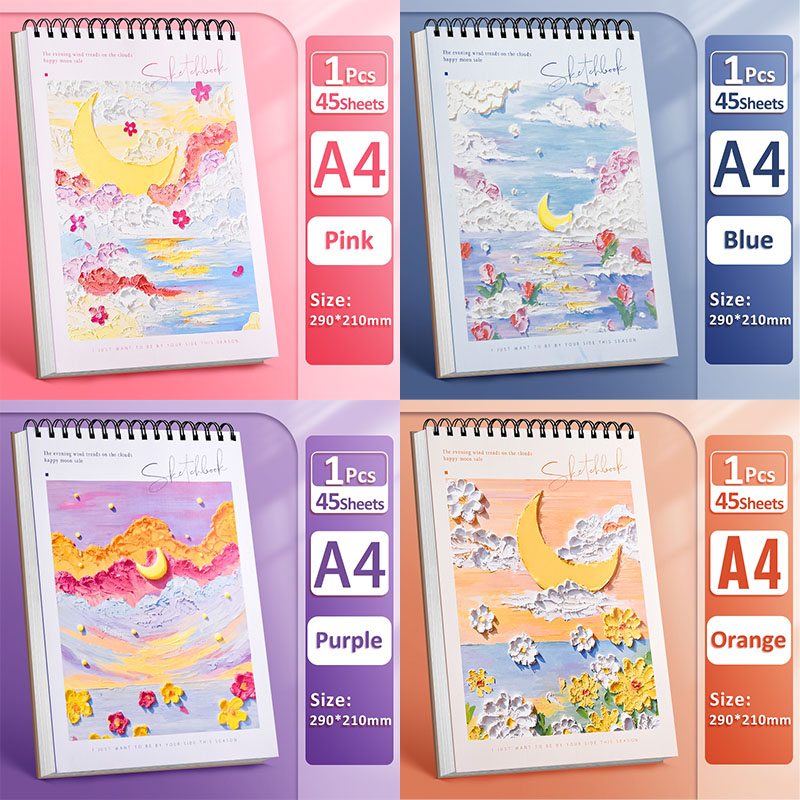 Thickened Sketchbook Coil Blank Drawing Book Cartoon Sketch Pad Art ...