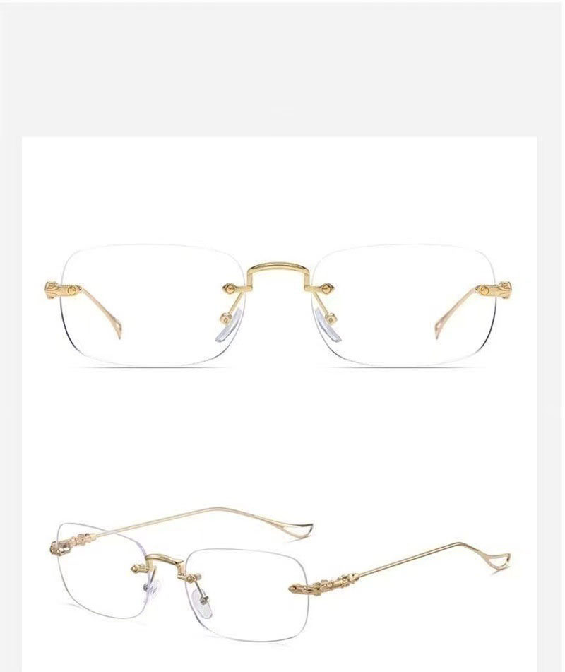 Anti-radiation Anti-Blue Light Frameless Glasses Men Women Rectangular ...