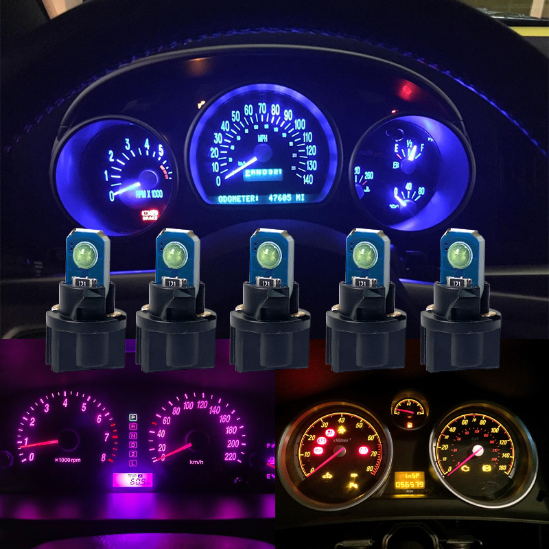 5pcs 10pcs T5 Led Meter Bulb with Twist Sockets 2SMD Wedge Instrument ...