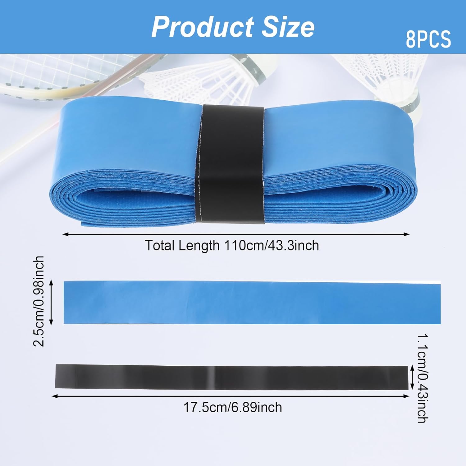 12pcs Dry Feel Tennis Overgrip Grip Tape Tennis Grip Anti Slip Tennis ...