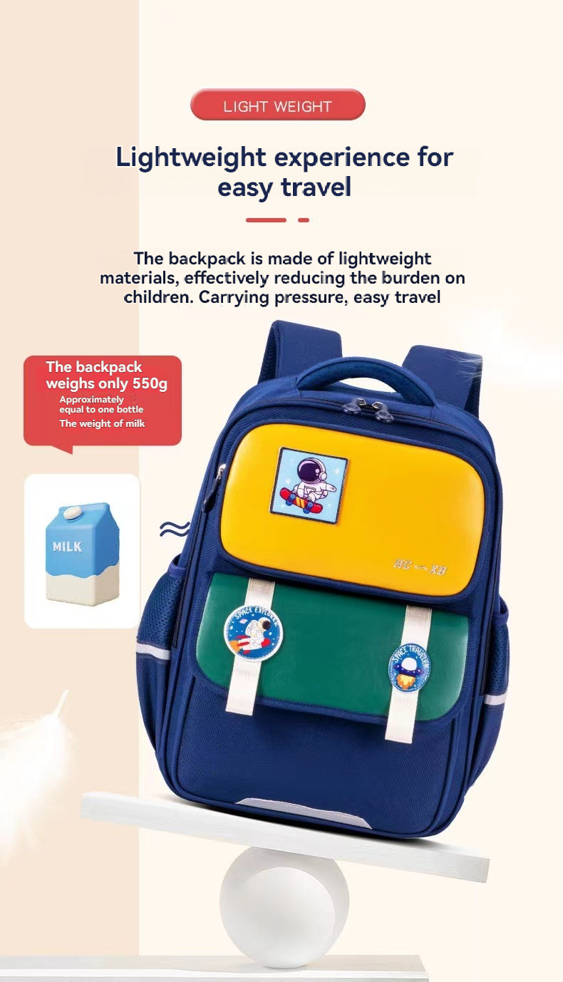 Large Capacity Unisex kids School Bag Spine Protection Load Reduction ...