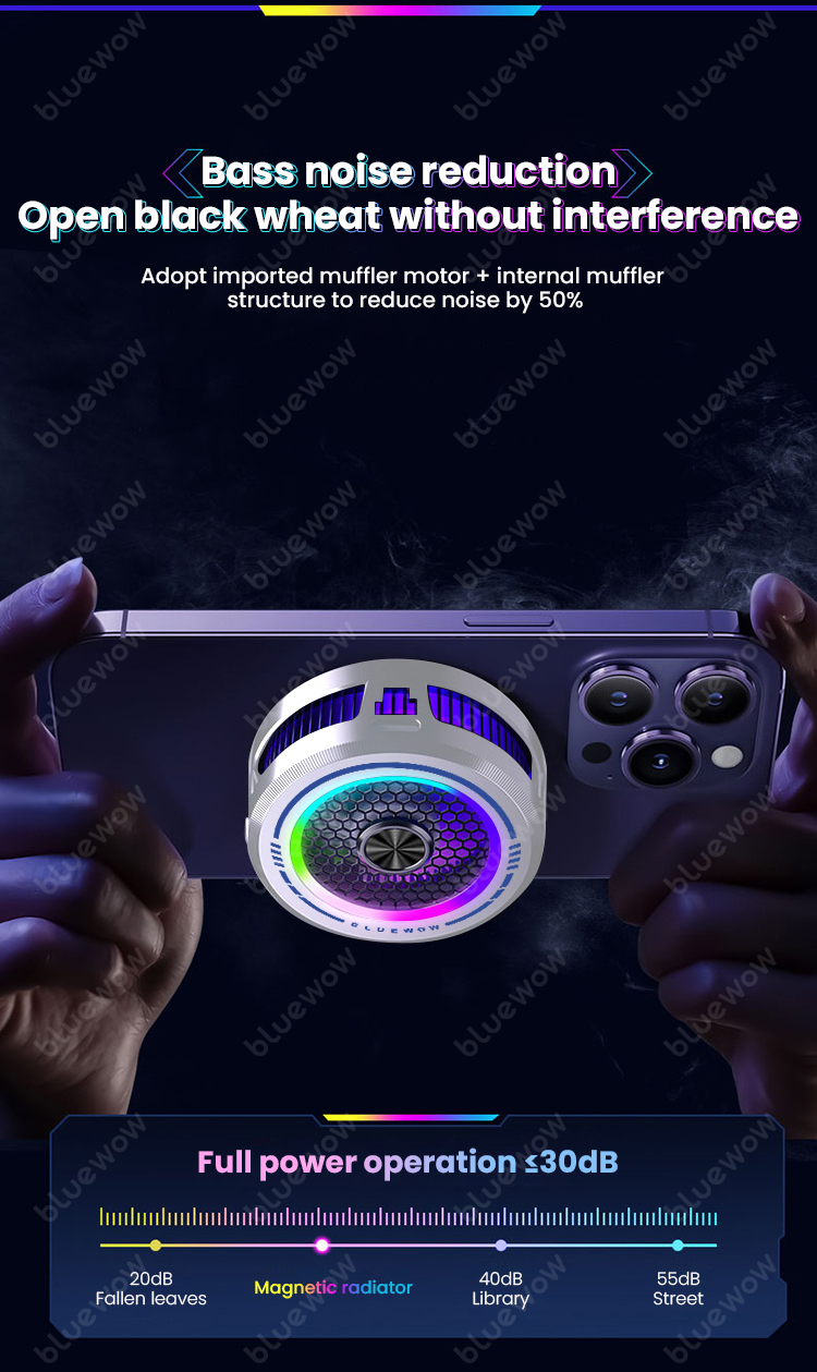 Bluewow Mobile phone radiator cooling fan x109 three speed intelligent ...