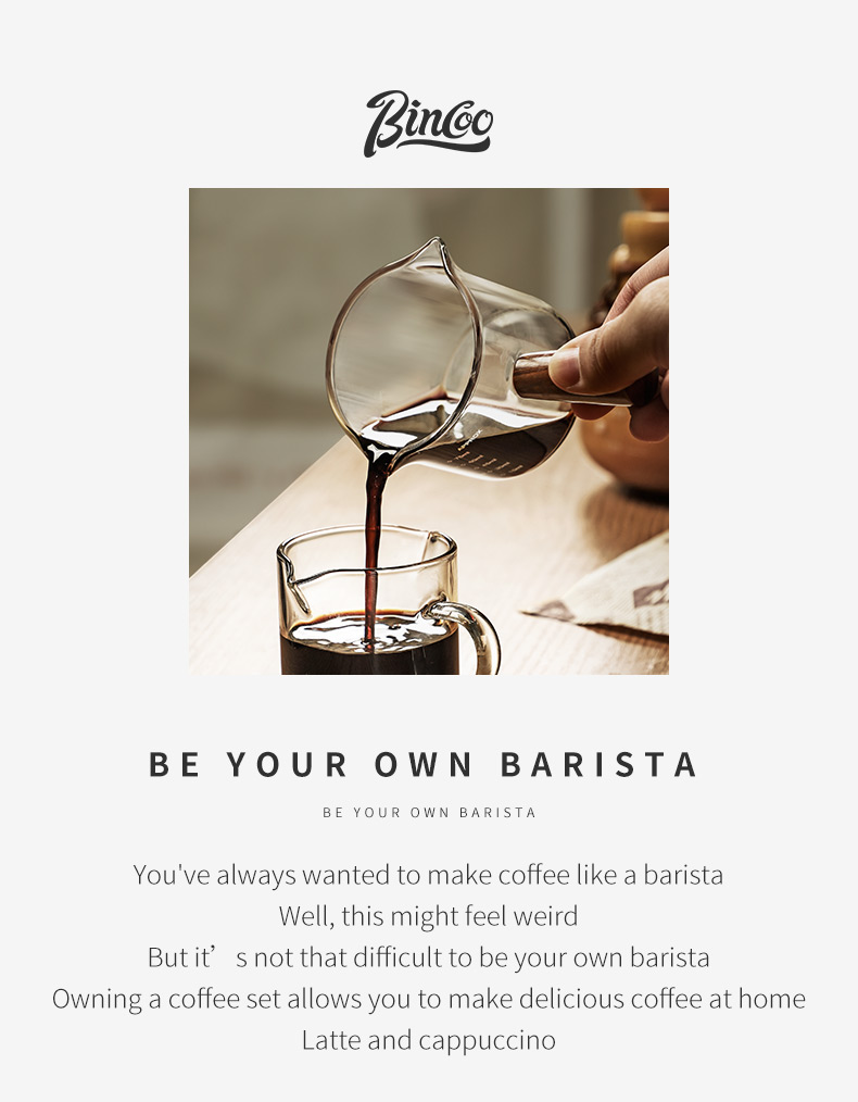 BINCOO Coffee Glass Creamer with Scale Espresso Extraction Measuring ...