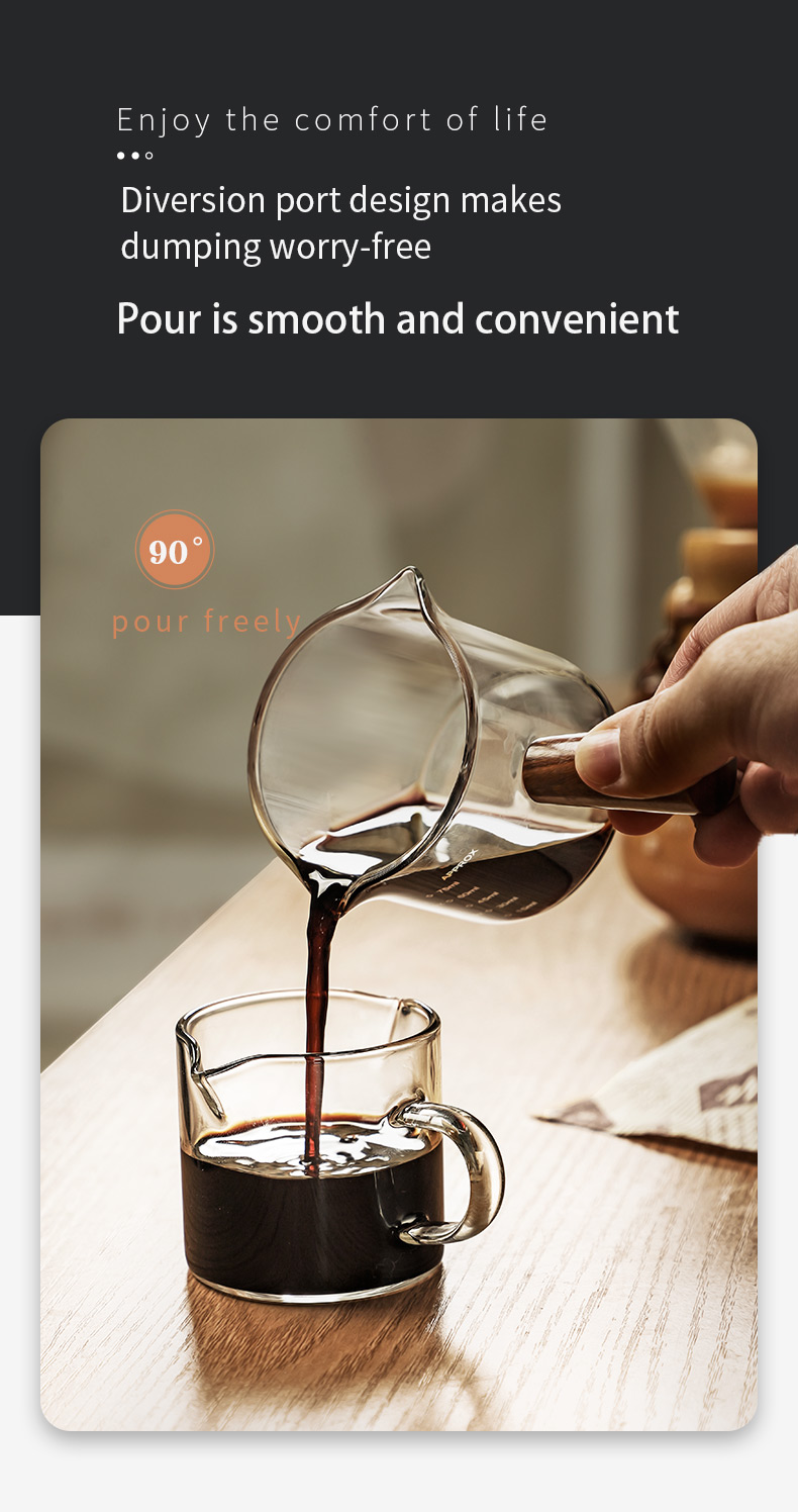 BINCOO Coffee Glass Creamer with Scale Espresso Extraction Measuring ...