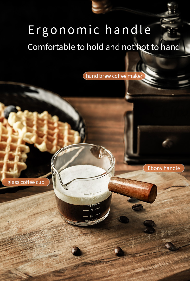 BINCOO Coffee Glass Creamer with Scale Espresso Extraction Measuring ...