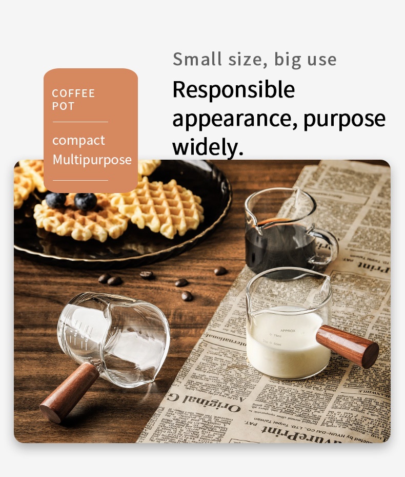 BINCOO Coffee Glass Creamer with Scale Espresso Extraction Measuring ...