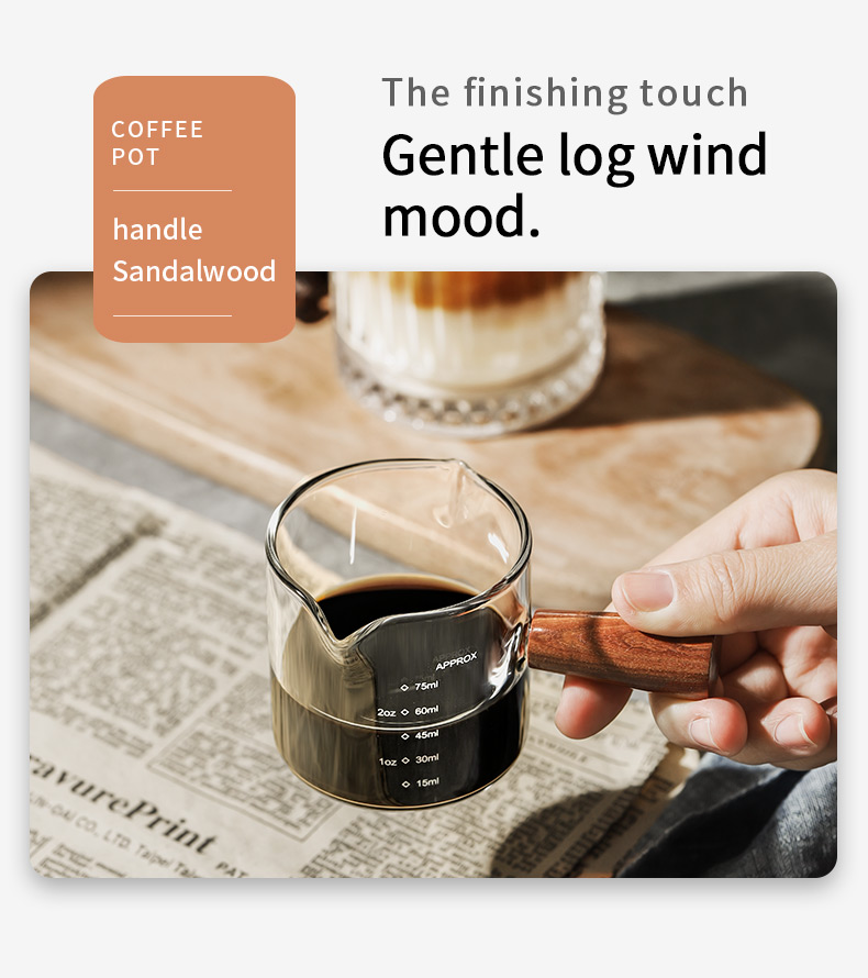 BINCOO Coffee Glass Creamer with Scale Espresso Extraction Measuring ...