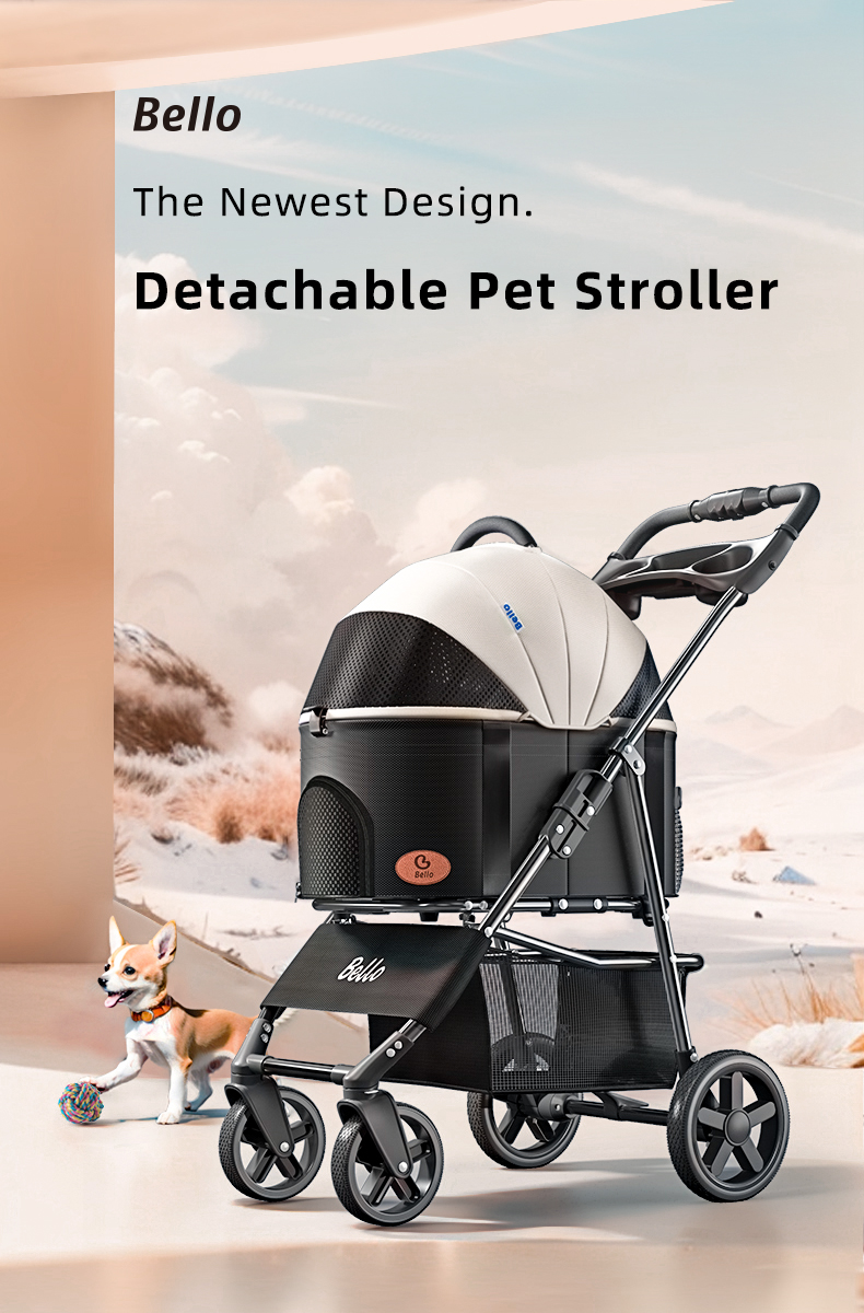 Bello Newest Pet Stroller Detachable cat and dog stroller parm ...