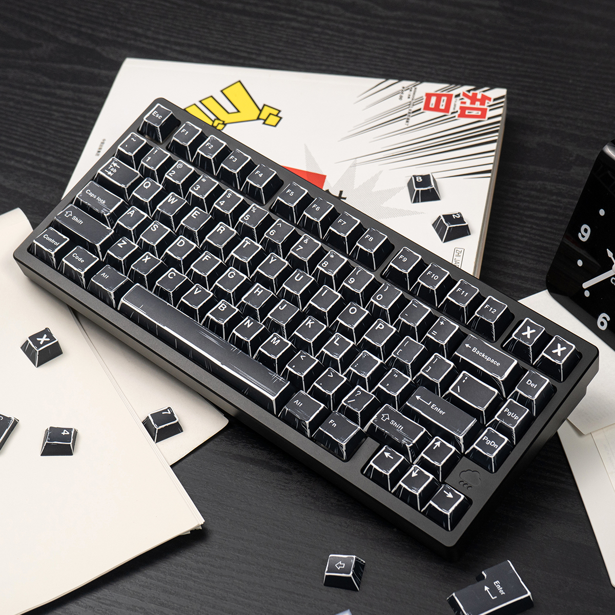 Comic style Mixed light Keycaps PBT cherry Profile for MX Switches ...