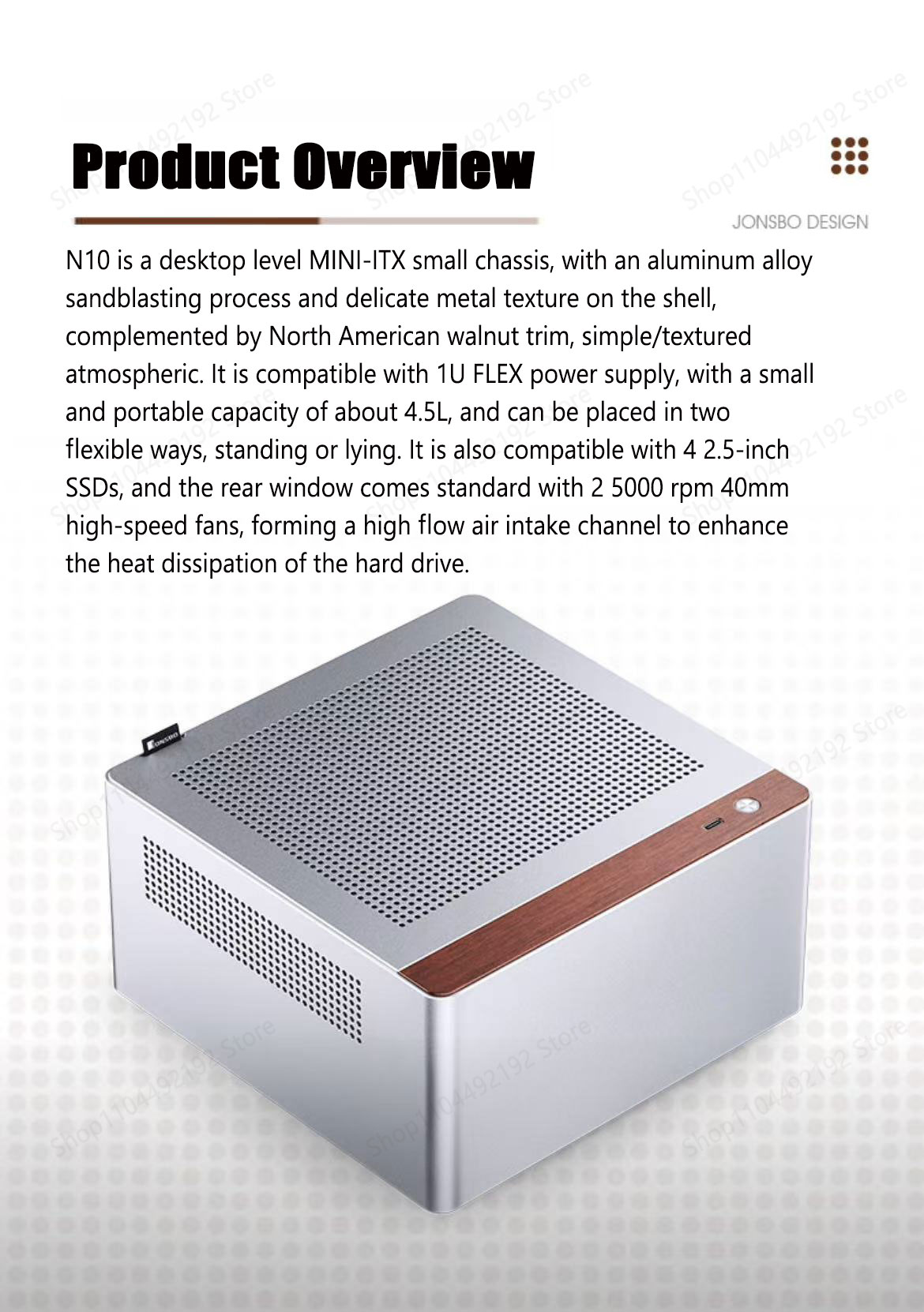 Jonsbo NV10 N10 ITX Mini Desktop Case 3.3mm Aluminum Alloy Chassis ...