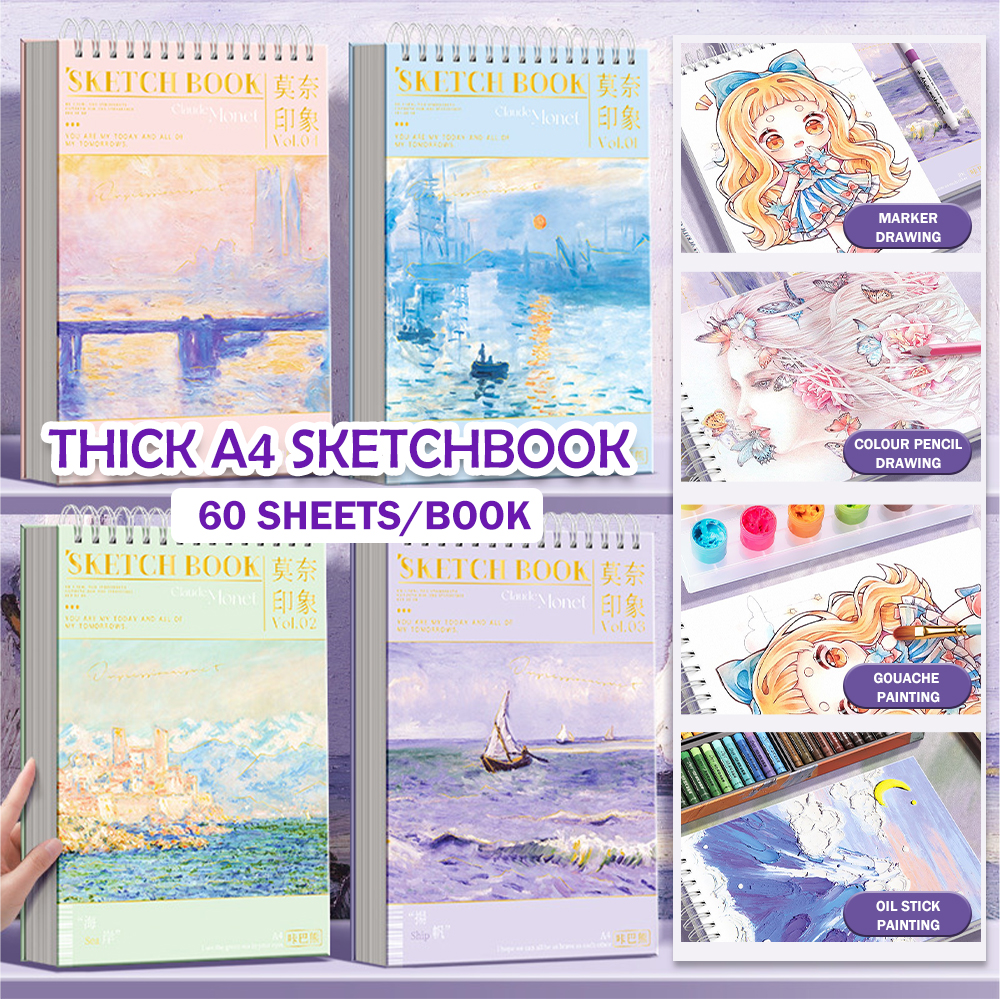 Thickened A4 Drawing Notebook Art Student Mark Pen Specialized Student ...