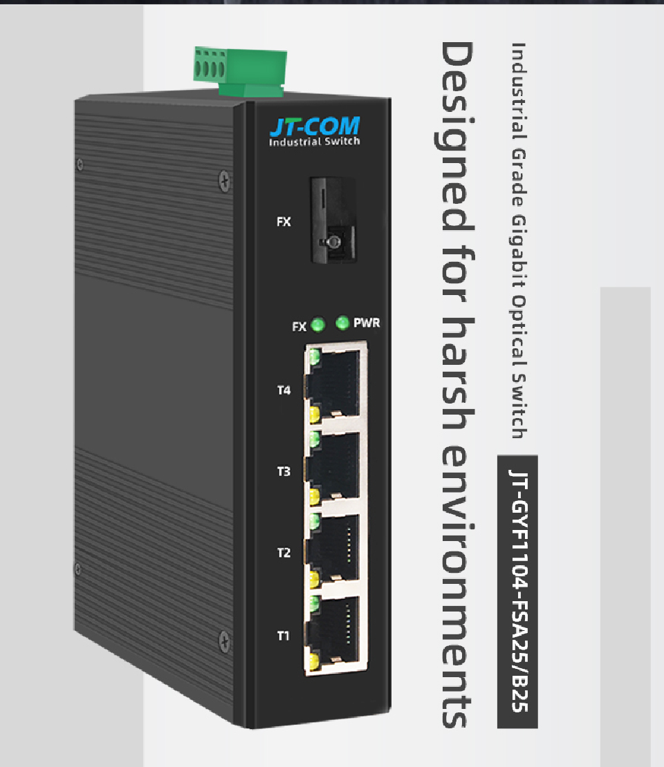 JT-COM Industrial Gigabit Fiber Switch - 1/2/4/8 RJ45 Ports With SC ...