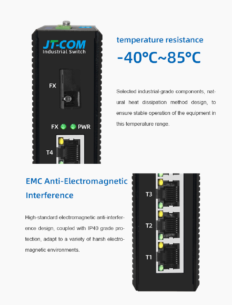 JT-COM Industrial Gigabit Fiber Switch - 1/2/4/8 RJ45 Ports With SC ...