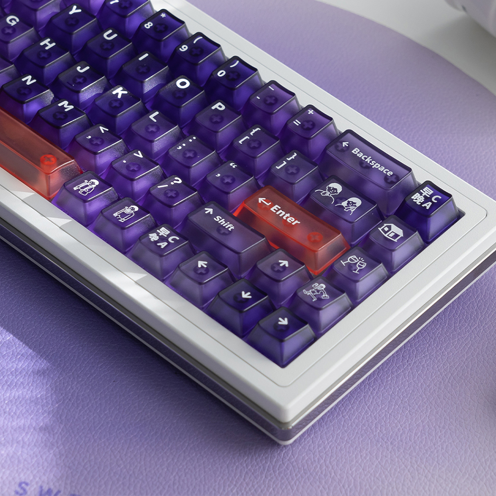 Alice Morning C, Evening A Red Keycaps 150Keys/Set PC Transparent ...