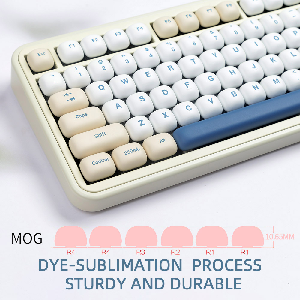 Bright Surface Soy Milk 144Keys/Set Keycaps MOA/MOG/XDA Profile PBT Dye ...