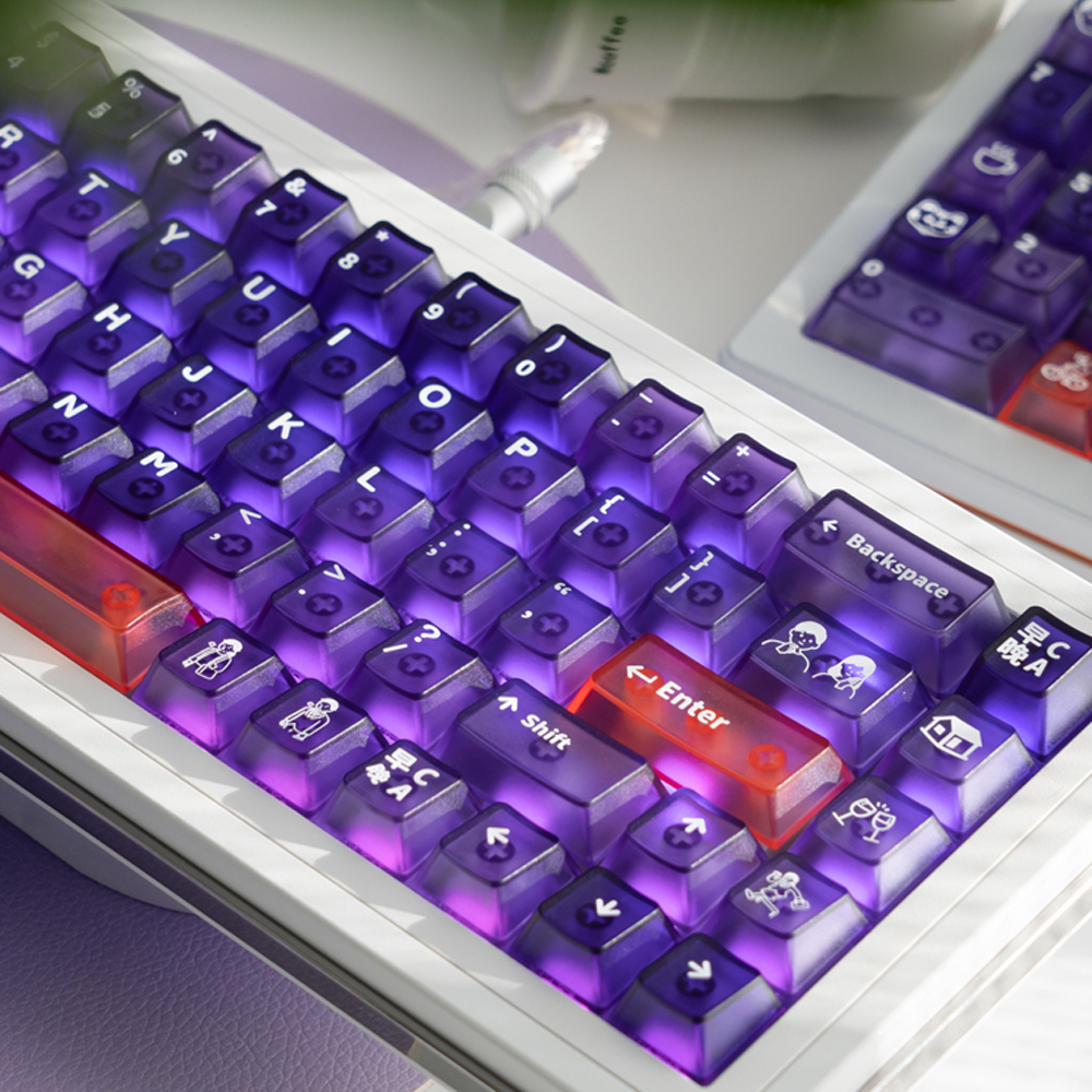 Alice Morning C, Evening A Blue Keycaps 150Keys/Set PC Transparent ...
