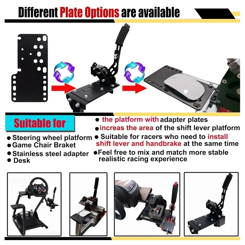 PC USB Handbrake Plate Drift Adapter Board Desk Mount Bracket Plate For ...