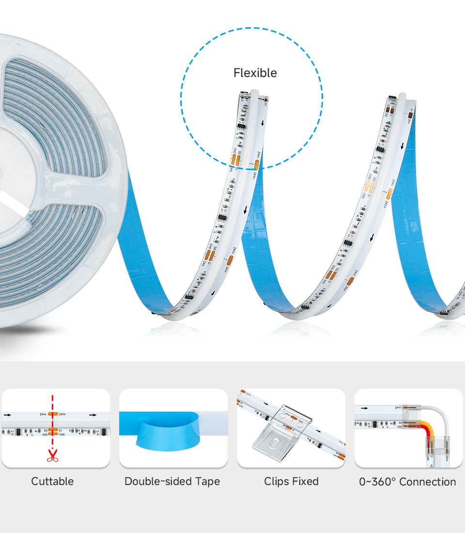 BTF-LIGHTING FCOB RGB IC 864LEDs/m COB LED light strip WS2811 IC ...
