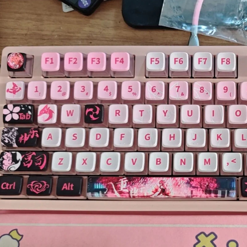 Genshin Impact Shenhe Pudding Keycap SAX Profile 125 Keys PBT Five ...