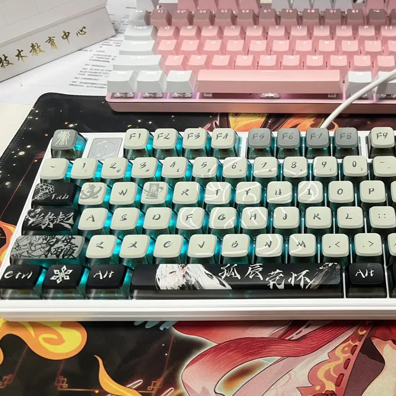 Genshin Impact Shenhe Pudding Keycap SAX Profile 125 Keys PBT Five ...