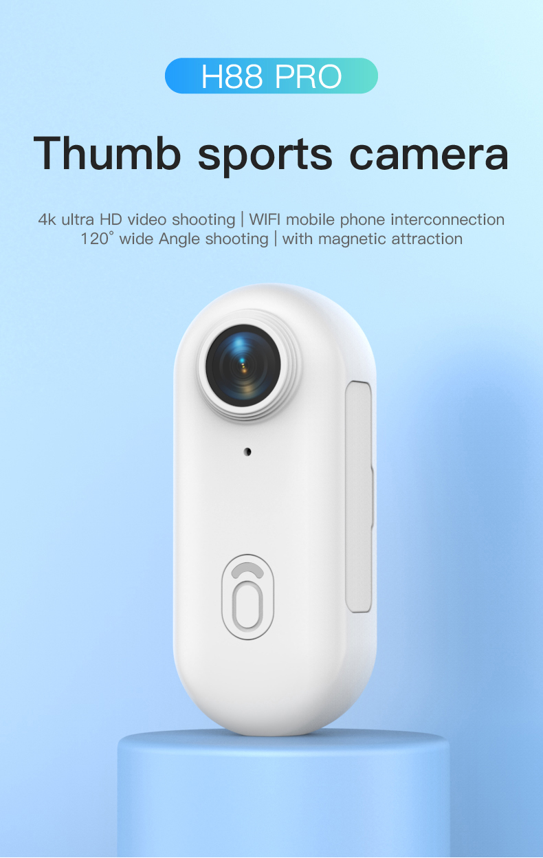 Mini Action Camera 4K/30FPS WiFi Camera Wateroroof Live Portrait Mode ...