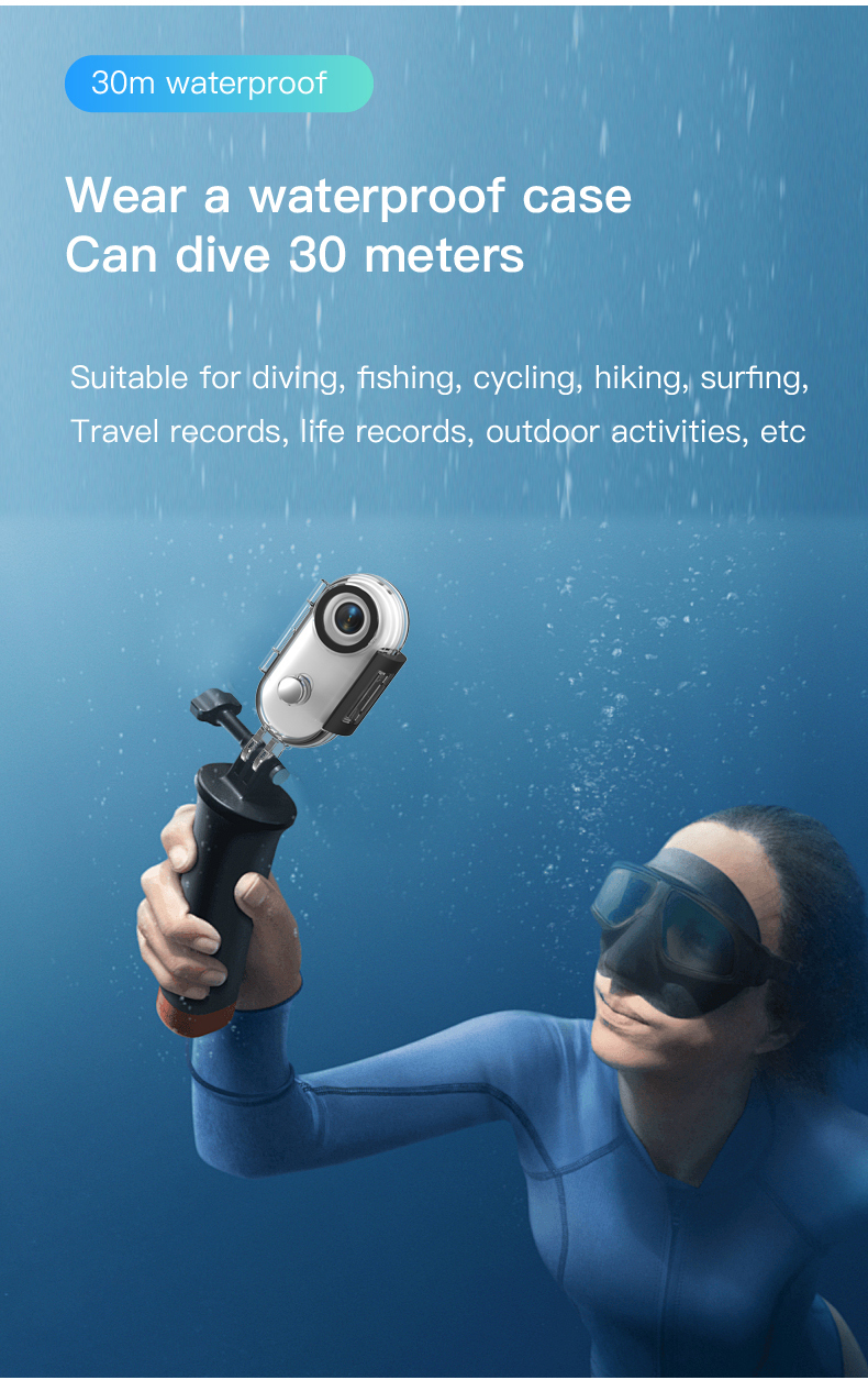 Mini Action Camera 4K/30FPS WiFi Camera Wateroroof Live Portrait Mode ...