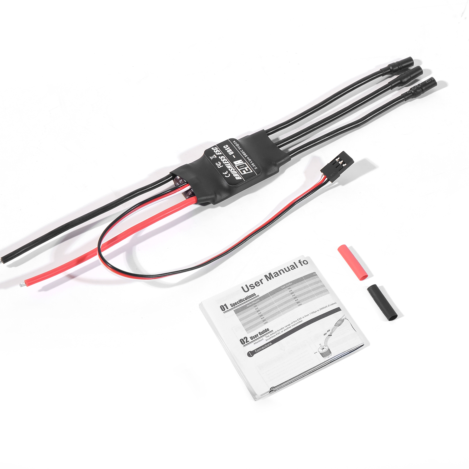 NEEBRC 20A 2-3S 5V/2A UBEC Brushless ESC With Programmer Card For RC Airplanes Helicopter ...