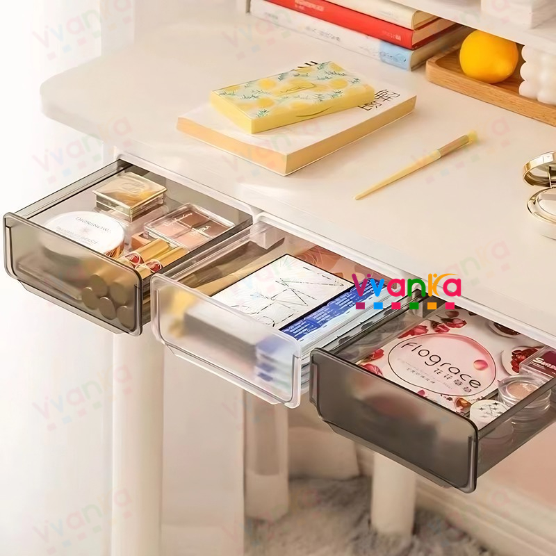 From PH Under Desk Drawer Organizer Self-Adhesive Slide Out Organizer ...