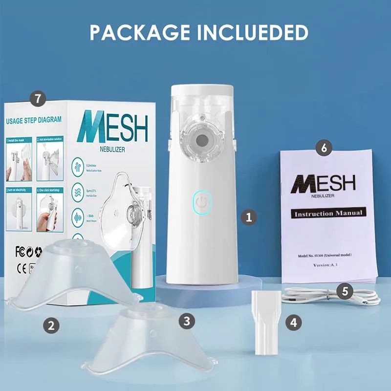 Portable Mesh Nebulizer Machine For Adult Children Home Travel Inhaler ...