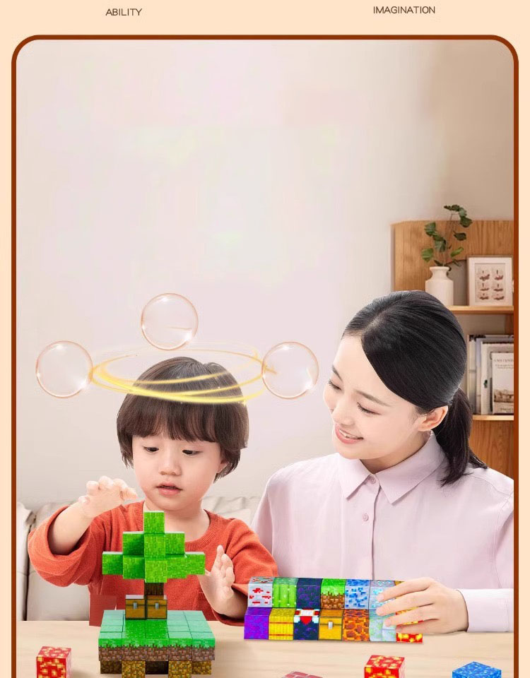 100pcs My World Magnetic Building Blocks MC DIY Assembly Toys | Shopee ...