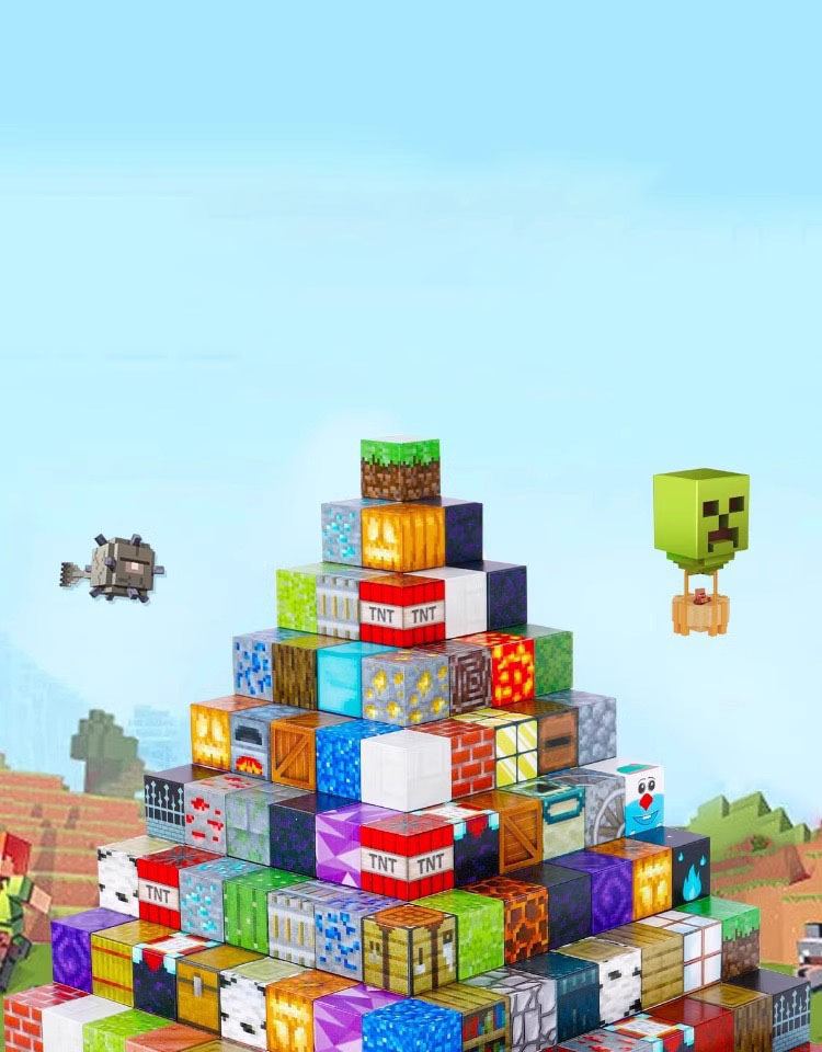 100pcs My World Magnetic Building Blocks MC DIY Assembly Toys | Shopee ...