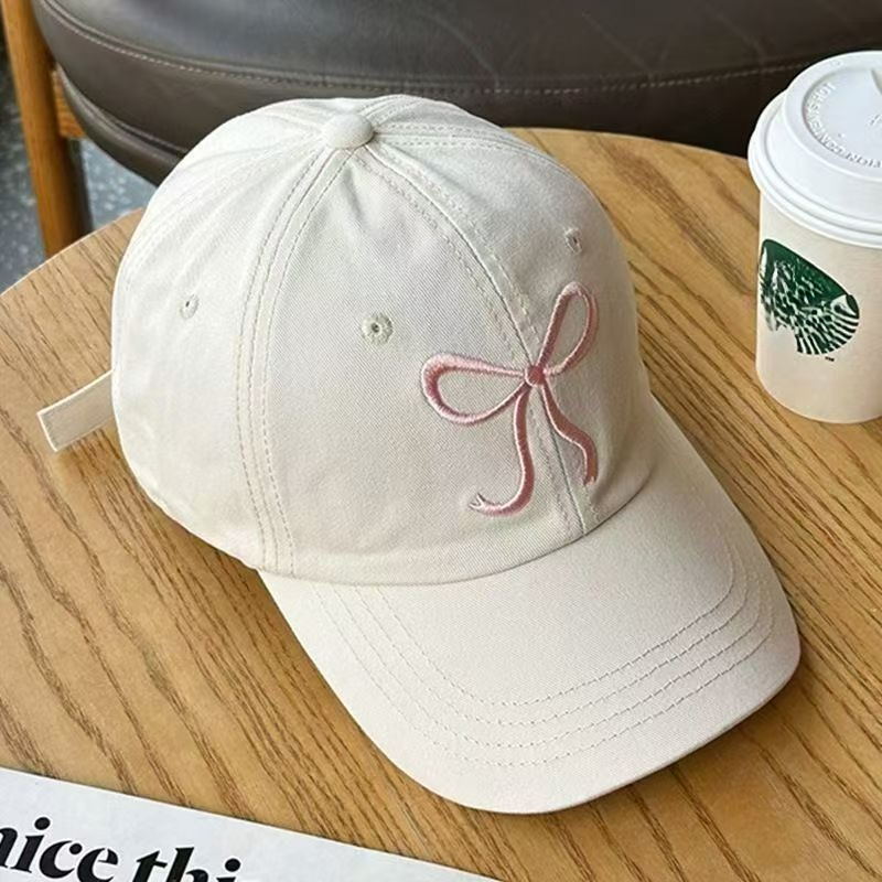 New Version Peaked Cap Embroidered Bow Baseball Cap Fashion Cotton Cap ...