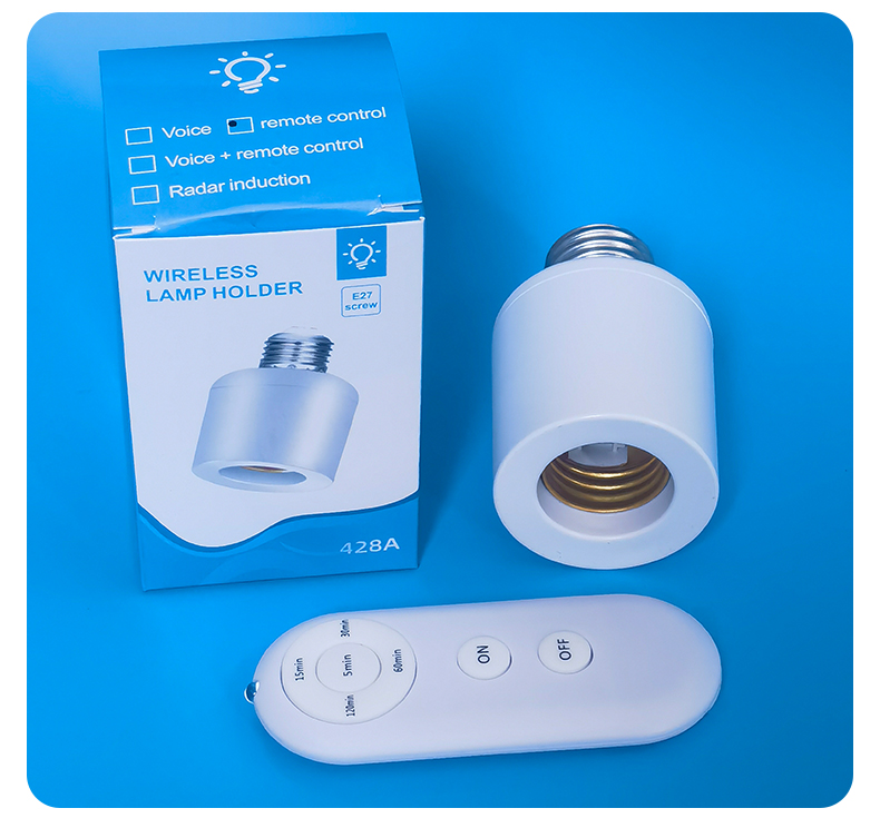 E27 Remote control lamp holder,Remote control,timed lights off | Shopee ...
