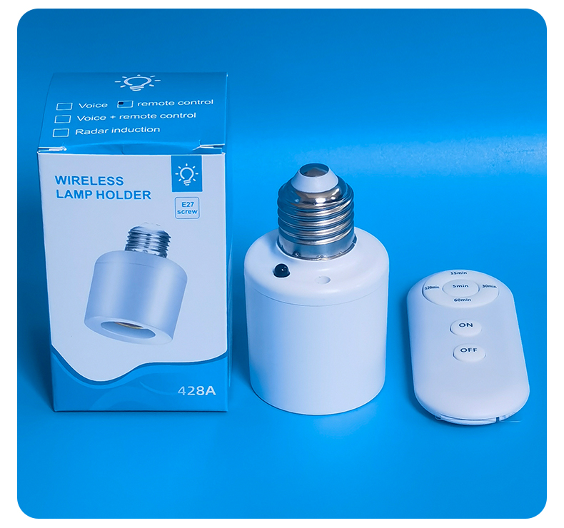 E27 Remote control lamp holder,Remote control,timed lights off | Shopee ...