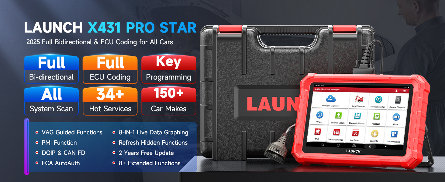 LAUNCH X431 Pro Star Automotive Top OBD1 OBD2 Scanner ECU Coding Bi ...
