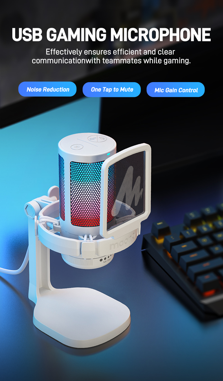 Maono DGM20/DGM20S USB Microphone RGB Gaming Mic Condenser Mic Noise ...