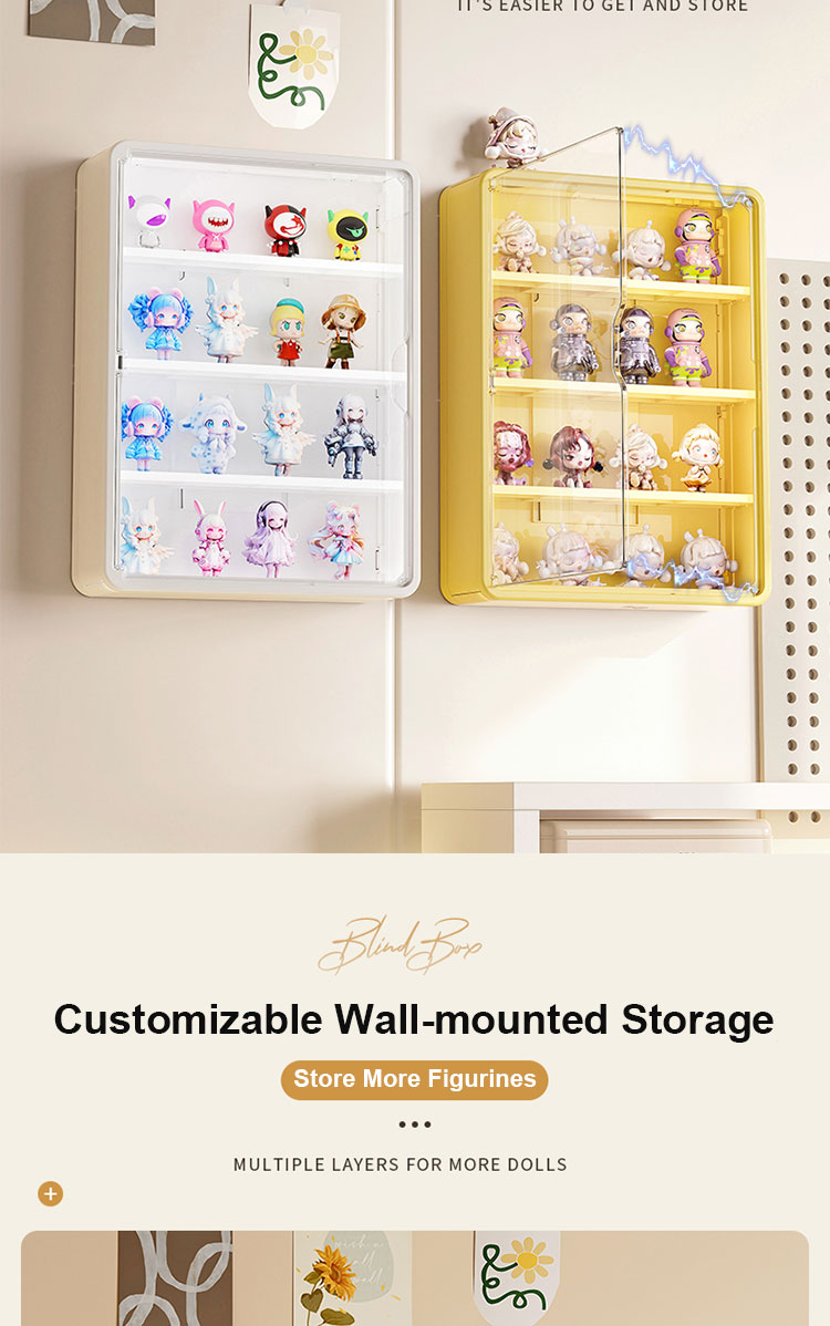Popmart Wall mounted acrylic display rack blind box storage display ...