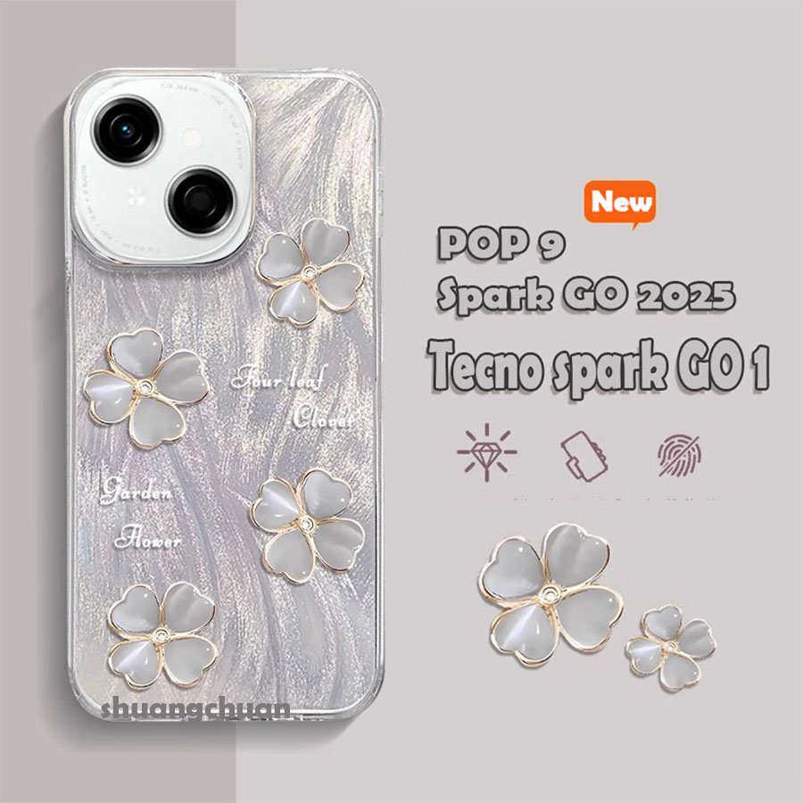 3in1 For Tecno Spark Go 1 phone case POP 9 spark go1 tempered glass ...
