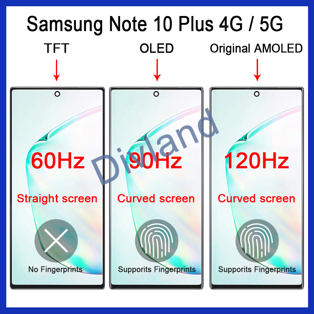 AMOLED OLED TFT For Samsung Galaxy Note 10 Plus 4G 5G LCD Display Touch ...