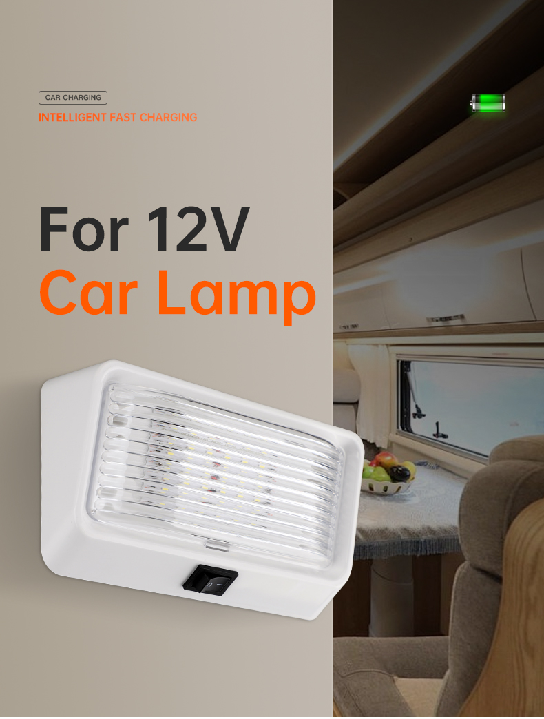 12V-24V LED Vehicle Car Interior Dome Roof Ceiling Reading Light With ...