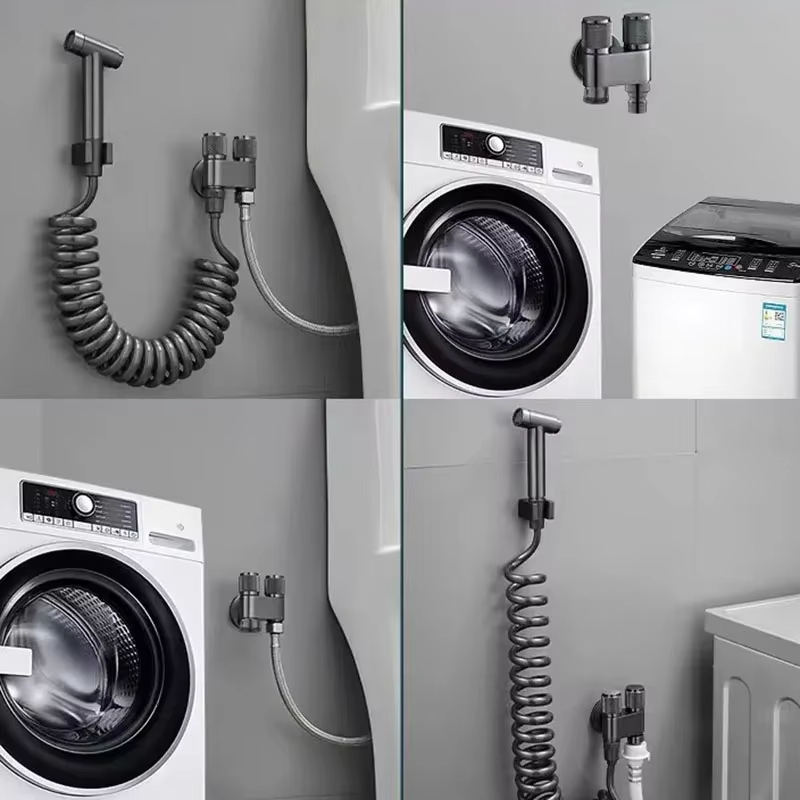 Double Outlet Washing Machine Faucet Angle Valve One In and Two Out ...