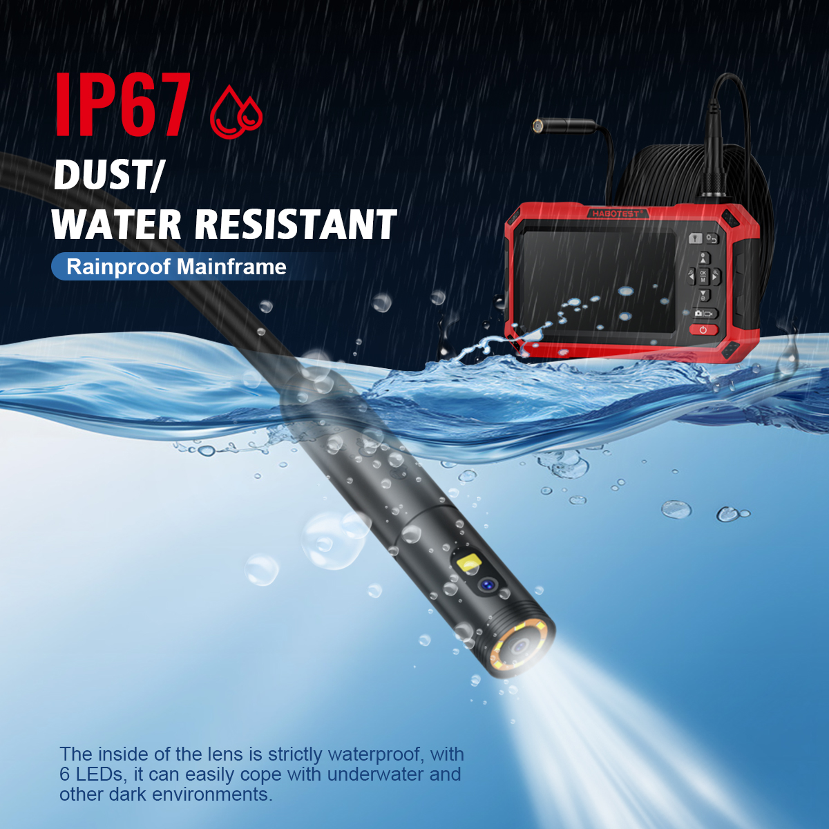 HABOTEST HT669A High Definition Industrial Borescope 1080P HD Video 32G ...