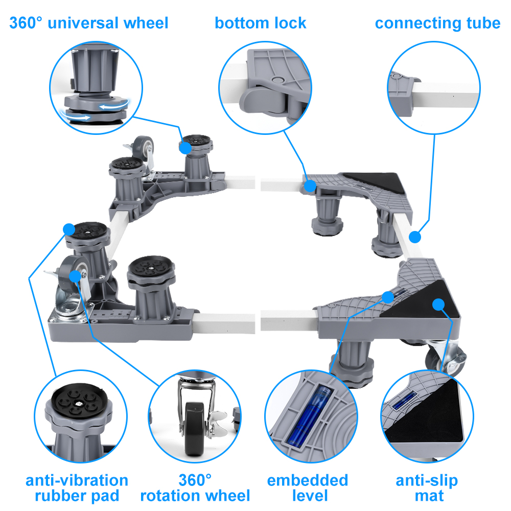 Washing Machine Stand Adjustable Heightener Fridge Dryer Leveling Foot ...