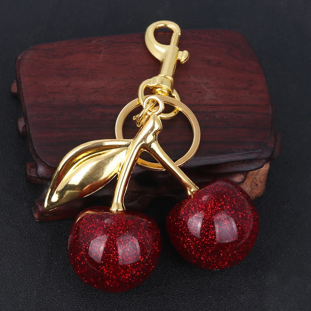 Fashion Cherry Luxury Keychain, Creative Women'S Keyring with ...