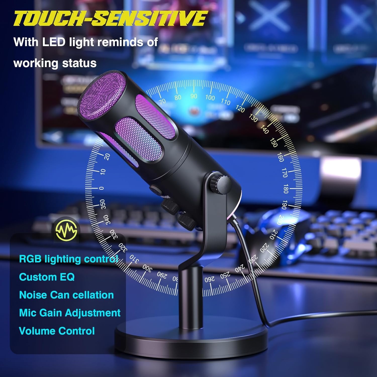 Kusky M01 USB codenser Microphone Noise Canceling Mic Gaming mic PC Mic ...